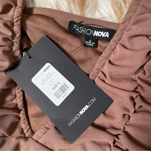 Fashion Nova | Tops | Fashion Nova Beirut Halter Ruched Bodysuit In Mocha | Poshmark